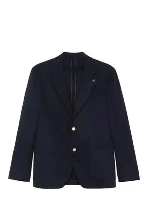 LARDINI Brooch-detail Blazer - Blue
