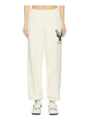 RAY'S Deer Graphic Sweatpants - Cream