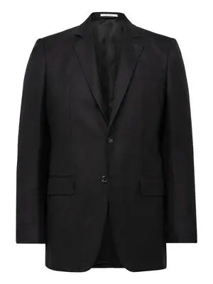 Gabriela Hearst Irving Slim-fit Unstructured Wool, Silk And Linen-blend Twill Suit Jacket - Black