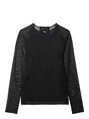 Adidas Originals By Alexander Wang Y-3 Layered Stretch Recycled-mesh Shirt - Black