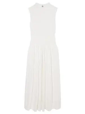 TOTEME Pleated Midi Dress - White
