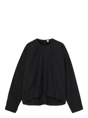 TOTEME Cotton-blend Poplin Top - Black