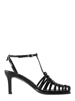 TOD'S Leather Caged Sandals - Black