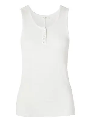 THE ROW Mansel Ribbed Cotton-blend Tank - White