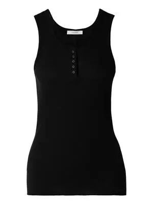 THE ROW Mansel Ribbed Cotton-blend Tank - Black