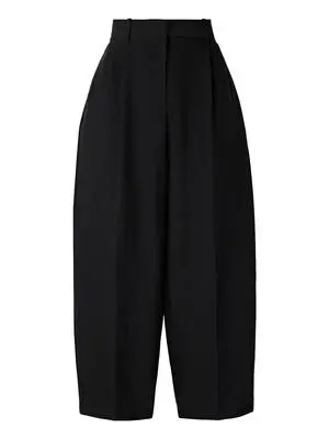 THE ROW Lilas Pleated Tapered Pants - Black