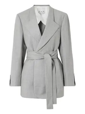 Sasuphi SASUPHI Lauren Belted Wool Blazer Gray