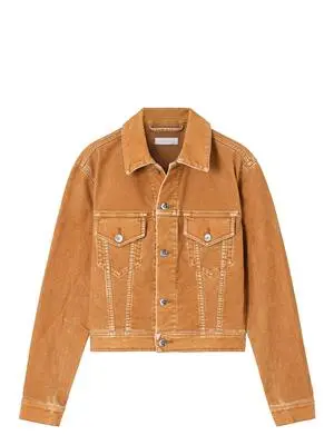 Rabanne Flocked Denim Jacket - Brown