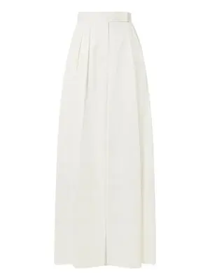 Max Mara Chenzia Pleated Wide-leg Pants - White