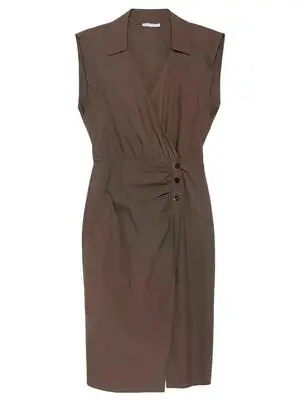 Patrizia Pepe Wrap Shirt Dress - Brown