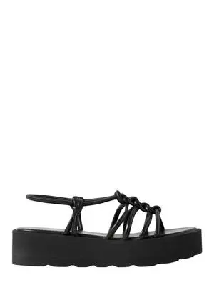GIANVITO ROSSI Hebe 45 Knotted Leather Platform Sandals - Black