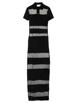 Coperni Striped Sheer Polo Dress - Black