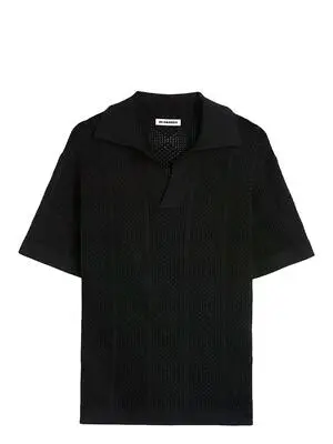 JIL SANDER Knitted Polo Shirt - 001 Black