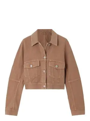 Brunello Cucinelli Cropped Denim Jacket - Brown