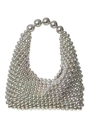 0711 TBILISI Mini Jodie Beaded Tote - Silver