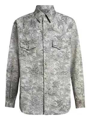 Etro Linen Denim Shirt Jacket - Grey