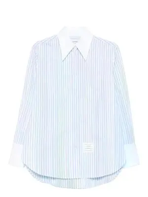 Thom Browne Striped Poplin Shirt - Blue