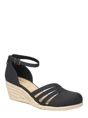 EASY WORKS BY EASY STREET Daytona Espadrille Platform Wedges - Black