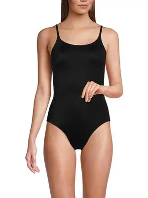 LANDS' END D-cup Tugless Thin Strap One Piece Swimsuit - Black