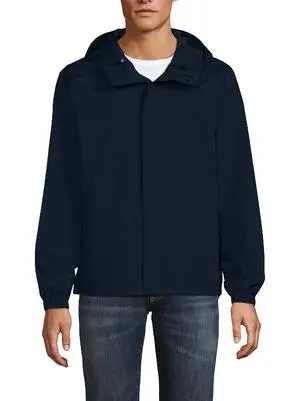 LANDS' END Waterproof Packable Rain Jacket - Radiant Navy