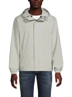 LANDS' END Waterproof Packable Rain Jacket Soft Putty