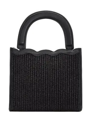 REFORMATION Emma Mini Raffia Bag - Black