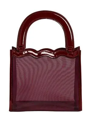 REFORMATION Emma Mini Bag Raffia Ruby Mesh