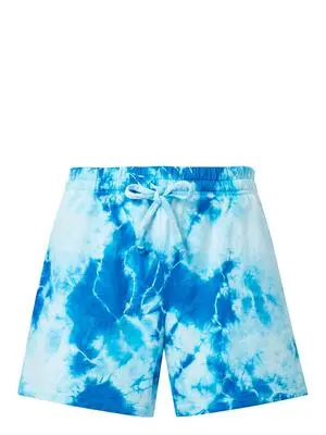 Year Of Ours Tie-dyed Cotton-jersey Shorts - Blue