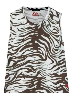 TWIN FANTASY TWIN FANTASY Cropped Tiger-Print Tank Animal Print
