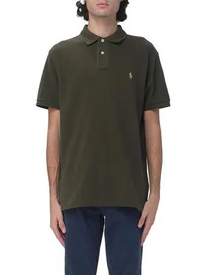 Polo Ralph Lauren Short-sleeved Cotton Polo Shirt With Embroidered Pony Logo Olive