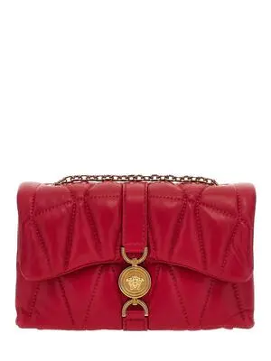 Versace Versace Quilted Leather Mini Bag With Medusa Clasp Red