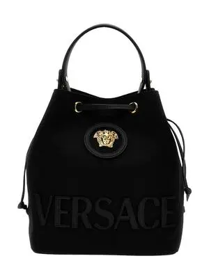 Versace Bucket Bag With Medusa Logo - Black