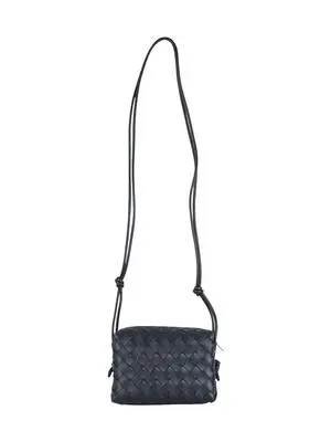 Bottega Veneta Loop Intrecciato Leather Bag - Black