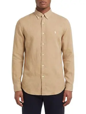 Polo Ralph Lauren Linen Casual Shirt Coffee