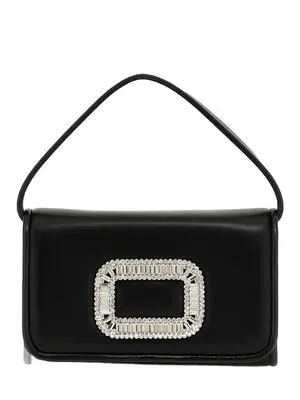 ROGER VIVIER Roger Vivier Embellished Clasp Mini Bag Black