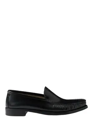 Prada Brushed Leather Loafers - Black