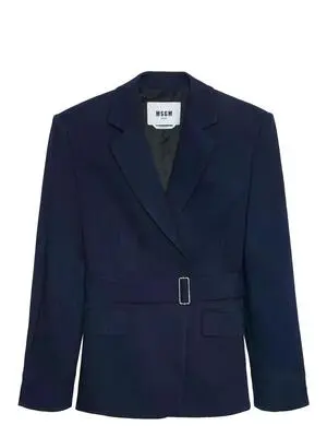 MSGM Belted Blazer - Blue