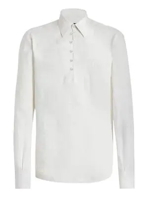 Dolce & Gabbana Embroidered-logo Shirt - Neutrals