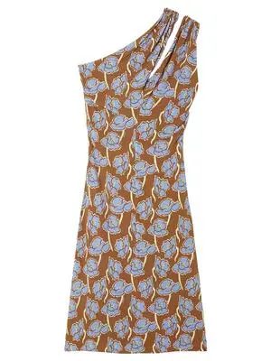 Versace Poppies Midi Dress - Brown