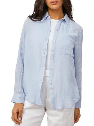 Rails Ellis Long Sleeve Gauze Shirt - Bluebell