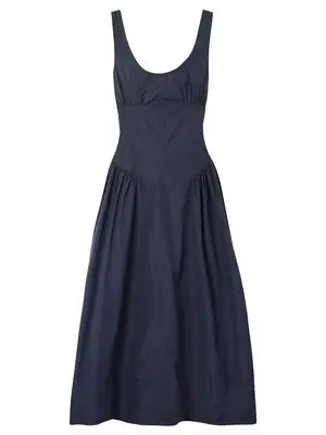 Proenza Schouler White Label Kendall Pleated Paneled Midi Dress - Blue