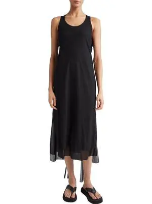 SETCHU Tiered Sheer Tank Dress - Black