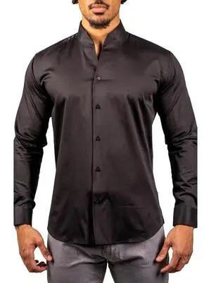 MACEOO Ceremony Prince Cotton Button-up Shirt - Black