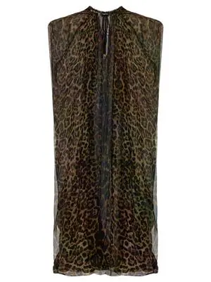 TOM FORD Silk Leopard Print Dress - Brown