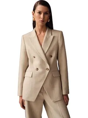 REISS Reiss Devon Linen-Blend Suit Jacket Neutral