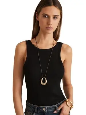 REISS Reiss Lara Stretch-Cotton Vest Black