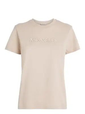 Moncler Cotton Logo T-Shirt Beige