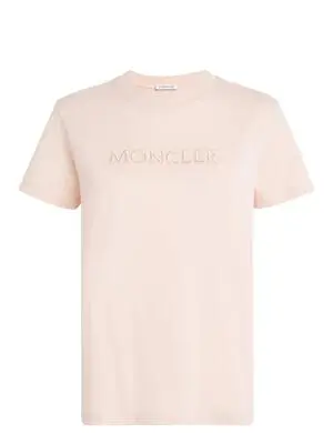Moncler Cotton Logo T-Shirt Nude