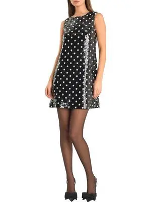 Endless Rose Dot Sequin A-line Mini Dress - Black/ White