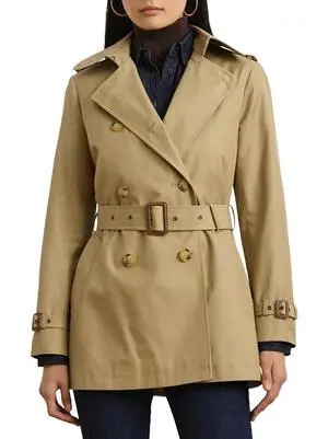 Ralph Lauren Lauren Ralph Lauren Short Double-Breasted Trench Coat Birch Tan